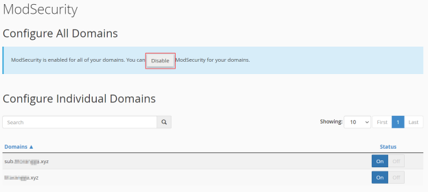 Cara Disable "MOD Security" Dari Cpanel